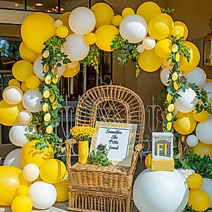 RUBFAC 145pcs Yellow Balloons Latex Balloons 18 12 10 5 Inch Party Balloon Kit Different Sizes for Birthday Party Wedding Balloon Graduation Baby Shower Decoration