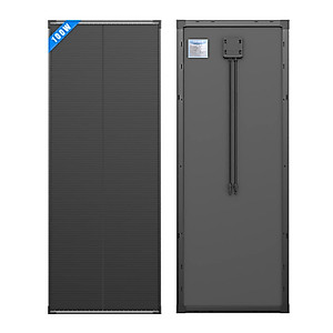 Alrska100w (Watt) 12v Monocrystalline Solar Panel Module with Connector + 7Pcs ABS Bracket Outdoor RV Yacht Flat Roof Camper Plastic Photovoltaic Bracket