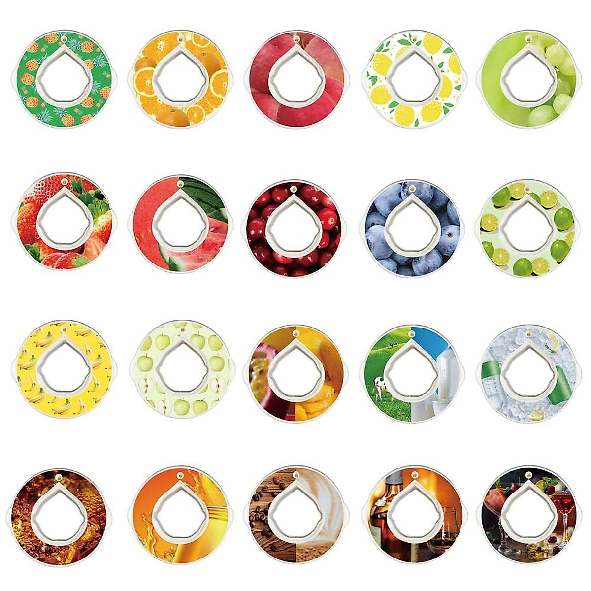 Wmool 17 Pcs Flavor Pods for Air Up Water Bottle, Fruit Fragrance Rings Recyclable for Air Up Water Bottle Flavor Pods Creative Water Cup Scented Pods for Outdoor Sports