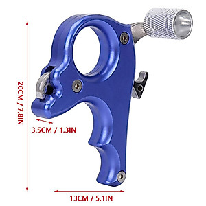 Zerone Archery Release Aids, 3 Finger Grip Thumb Caliper,Aluminum Alloy Bow Hinge Release for Compound Bow(Blue)