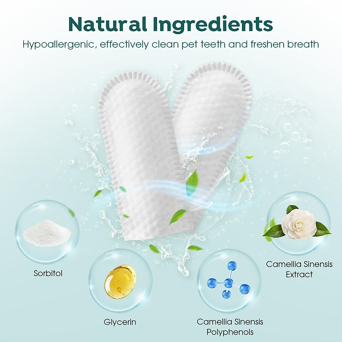 55Pcs Dog Teeth Cleaning Wipes, Dog Dental Wipes Pet Dental Finger Wipes for Dogs & Cats, Dog Teeth Cleaner Cat Dental Wipes Reduces Plaque & Freshens Breath