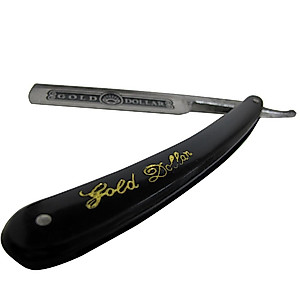 Personal Men's Straight Edge Sharp Shaving Razor Stainless Steel 3" Blade Black Handle