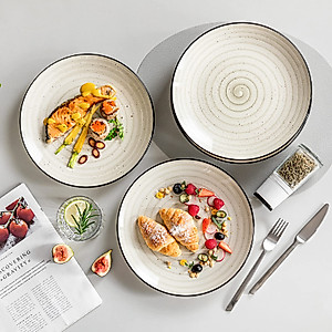 vancasso Bonbon Beige 24 Pieces Dinnerware Set and 6 Pieces 10.5 Inch Dinner Plates