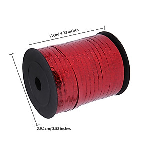 Senkary Crimped Curling Ribbon Metallic Balloon String Ribbon, 5mm Width, 500 Yards (Red)