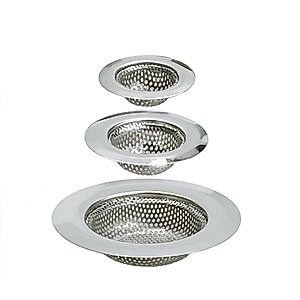 Bathtub Drain Strainer 3-Pack, Shower Drain Hair Catcher, Sink Strainer for Kitchen and Bathroom, Hair Strainer/Trap for Bathtub Drain Cover Size from 2.16'' to 4.5''