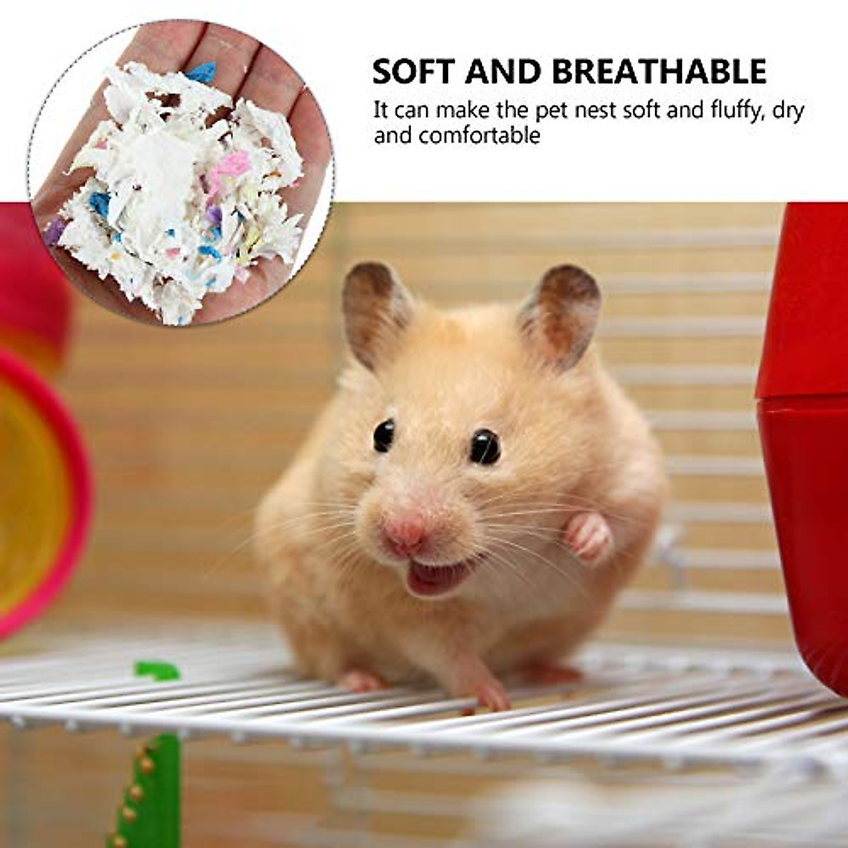 balacoo 450G Hamster Cage Bedding Liner Guinea Pig Cage Litter Box Liners Small Animal Paper Bedding Bunny Bedding Odor Control for Small Pet
