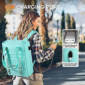 SOVICO Large 17 Inch Laptop Backpack for Women, Teacher Backpack with USB Port, Convertible Travel Backpack, Nurse/College/Work Backpack for Travel and Work-Green