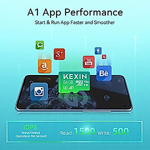 KEXIN Micro SD Card 64GB 5 Pack microSDXC Memory Card Class 10 Micro SD Card High Speed Up to 90MB/s, C10, U3, V30, A1