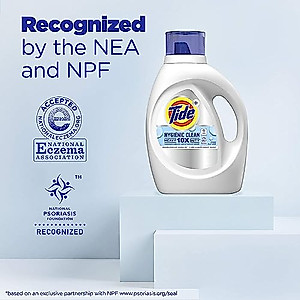 Tide Hygienic Clean Heavy Duty 10x Free Liquid Laundry Detergent, Unscented, 59 loads, 92 fl oz, HE Compatible