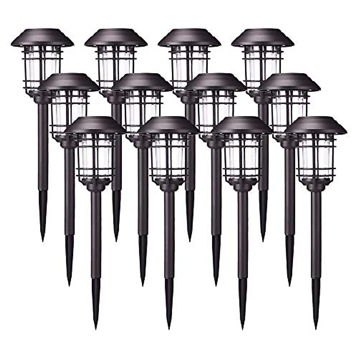 Azirier Solar Lights Outdoor Waterproof Security Lights Easy Install Garden Lights for Garden Path Walkway Light 12 Pack