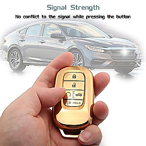Compatible with Honda Key Fob Cover with Keychain Key Protector Case for 2022 2023 Civic Accord HR-V CR-V Sport SI EX EX-L Touring Smart Key Accessories
