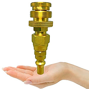 MCAMPAS 1lb Propane Disposal Adapter Fitting with 1/4" Quick Connect Disconnect Adapter for Convert Portable BBQ Grill, Bubby Heater, Weber Traveler Portable Gas Grill to Hook Up RV Trailer