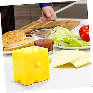 STOBAZA Sliced Cheese Storage Container, Sliced Cheese Container with Flip Lid Cheese, Cheese Slice Crisper Refrigerator Storage Rack Clamshell for Kitchen