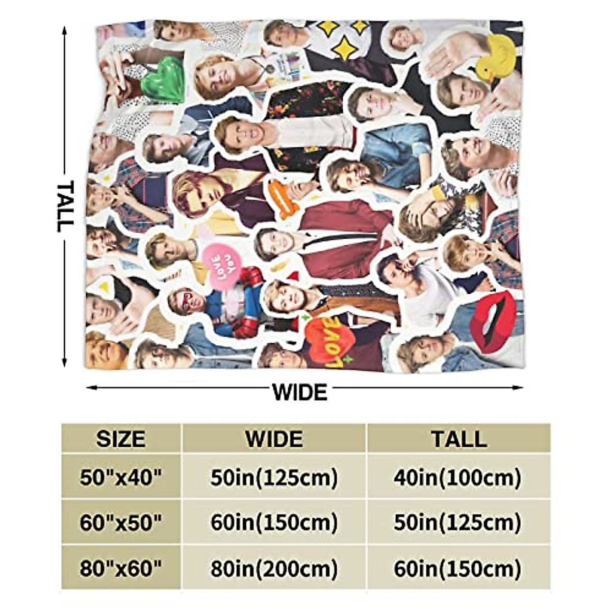 Blanket Jace Norman Soft and Comfortable Warm Fleece Blanket for Sofa,Office Bed car Camp Couch Cozy Plush Throw Blankets Beach Blankets