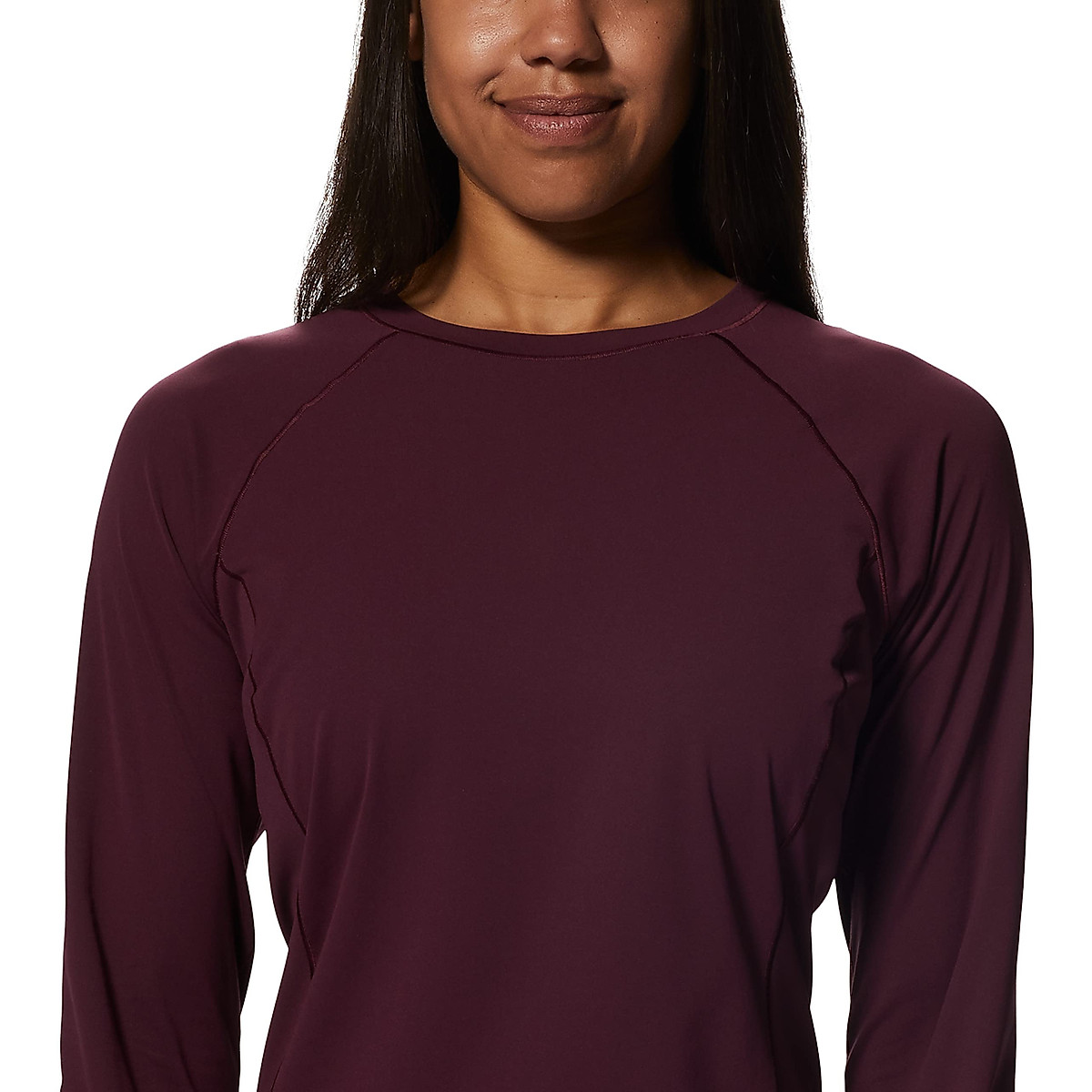 Mountain Hardwear Women's Mountain Stretch Long Sleeve Crew, Cocoa Red, X-Small