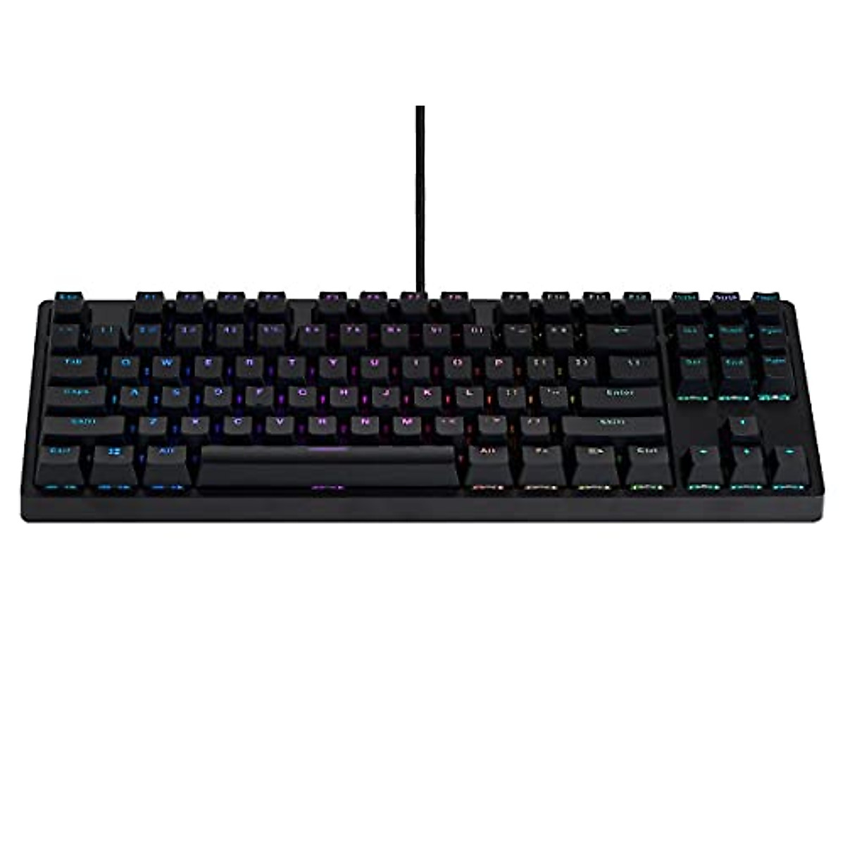 Monoprice Collider TKL Gaming Keyboard - Cherry MX (Blue), RGB Backlit, USB C, Programmable Macros, Full N‑Key Rollover, Mechanical Switches, Tenkeyless, for Computer PC Gamer - Dark Matter
