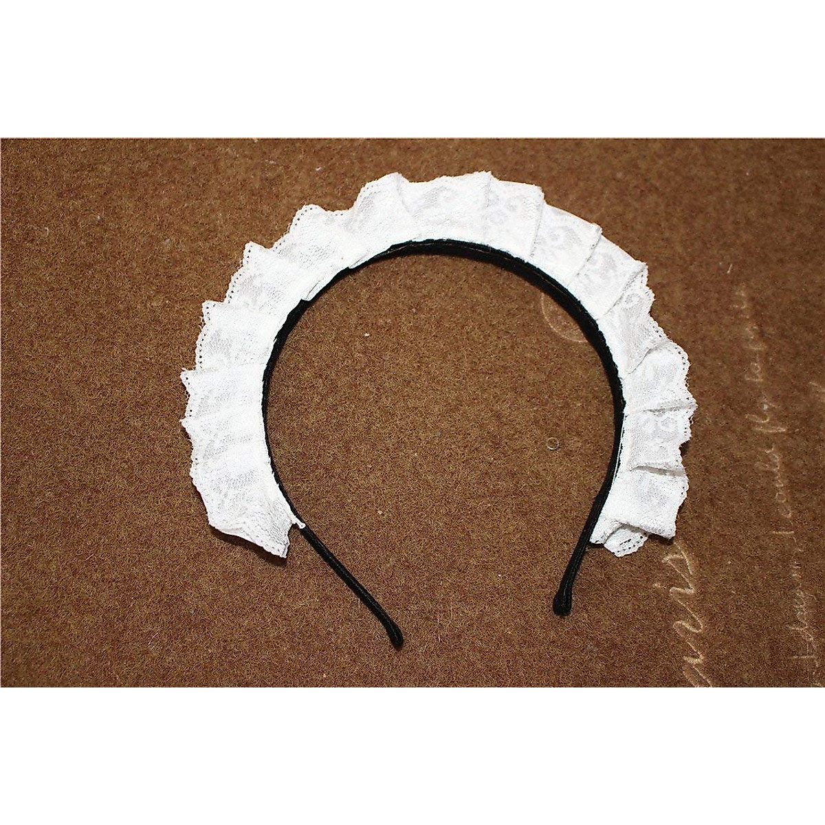 MAYSONG Women's Maid Cosplay Hair Hoop Gothic Headband white