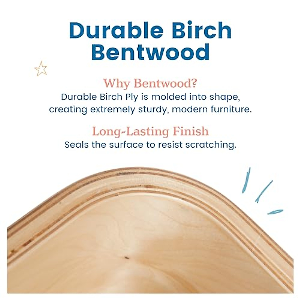 ECR4Kids Bentwood Stackable Stools, Classroom Furniture, Natural, 6-Piece