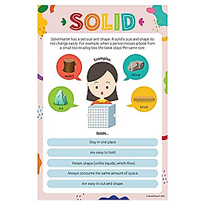 Quarterhouse States of Matter Poster Set, Science Classroom Learning Materials for K-12 Students and Teachers, Set of 5, 12 x 18 Inches, Extra Durable