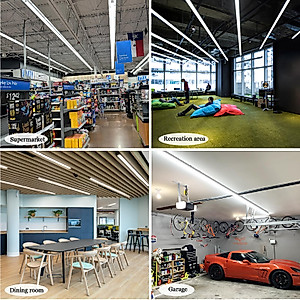 ANTLUX 8FT LED Shop Light Fixture, 110W LED Strip Light, 12200 LM, 5000K, 8 Foot LED Linear Lights, Linkable led Lighting for Garage Warehouse Workshop, Fluorescent Tube Replacement, 4 Pack