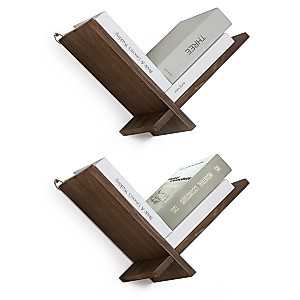 Afuly Bookshelf for Wall, THICKENED Solid Wood Desktop Book Shelves for Small Spaces, Hanging Wall Mounted Shelves Book Storage Organizer, Floating Bookshelf for Office Living Room Bedroom