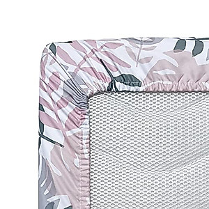 AMROSE 4 Pack Heavenly Soft Bassinet Sheets for Baby Girls, Universal Fitted for Various Cradle and Bassinet Mattress Pad, Silk Touch Gentle Breathable Microfiber, Floral & Leaf