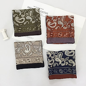 Silk Head Scarf for Women Men - 4PCS Satin Square Hair Scarves - Vintage Bandanas Wraps Headbands 27.5 Inches