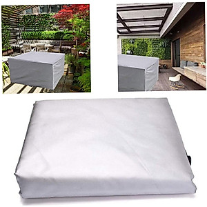 TITINGLUCK Furniture Set Cover Waterproof, Outdoor Loveseat Cover Outdoor Couch Cover Large Lawn Furniture Patio Sofa Cover 84" Dx52 Hx29 L Silver