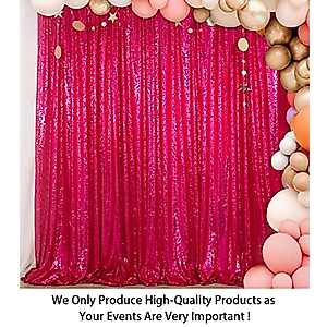ShiDianYi 4FTx6FT-Sequin Backdrop-Hot Pink-Sequin Backdrops Curtain Glitz Sequin Backdrop Photography Sparkly Backdrop Photo Booth Curtain for Your House Decoration (Hot Pink)