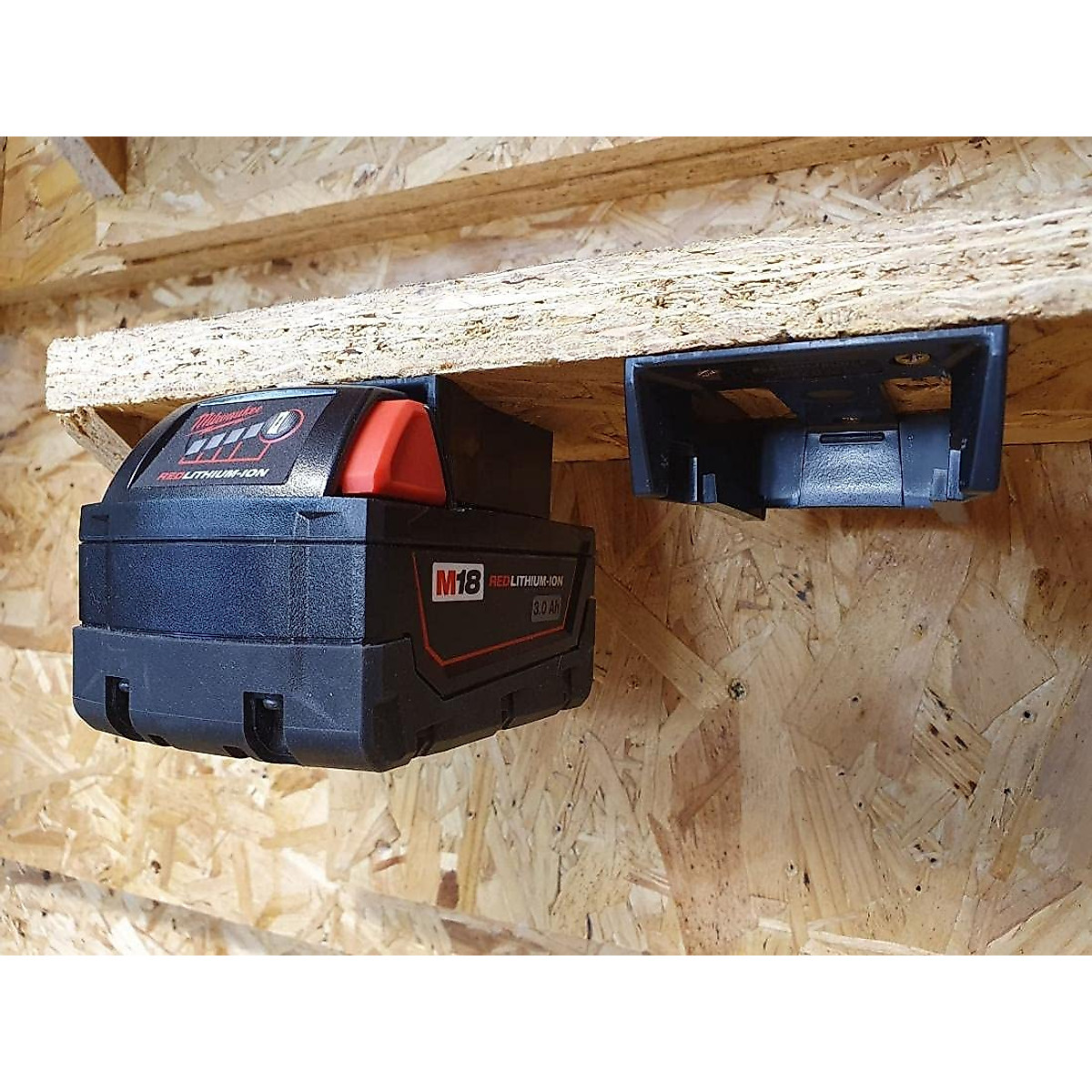 StealthMounts M18 Milwaukee Battery Holder - 6 Pack | Milwaukee M18 Battery Holder | 18V Milwaukee Battery Storage | Milwaukee Battery Mount | Milwaukee Organizer for M18 Batteries | Made in the UK