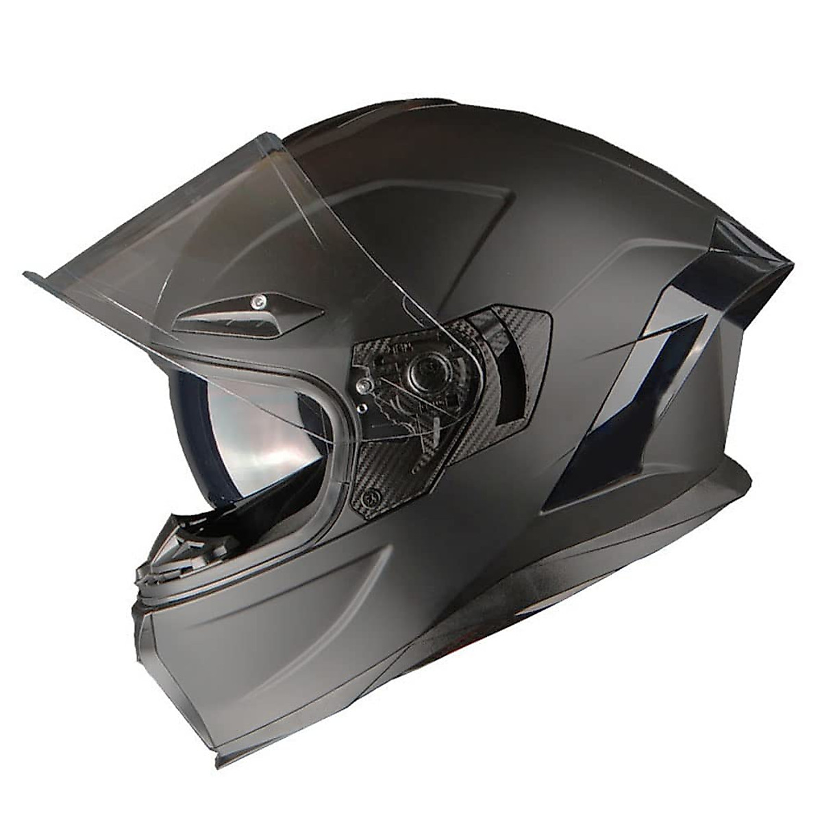 1Storm Motorcycle Full Face Helmet DOT Adults Street Bike Dual Visor Sun Inner Shield Anti Fog Pinlock Ready Shield : Matt Black