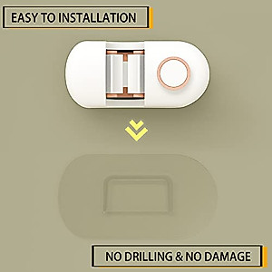 Domonic Home Broom Holder Wall Mount Self Adhesive, Broom and Mop Holder with Hooks, Heavy Duty Broom Storage Tool Racks for Home, Kitchen, Garden, Garage, Laundry Room, Grey