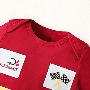 Ladies I Have Arrived Baby Boy Costume Outfit Newborn Race Car Driver Costume Outfit Race Car Driver Clothes Romper(Car Driver,3-6 Months)