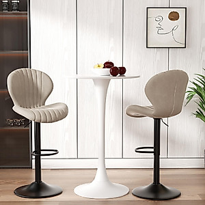 Nalupatio Bar Stools Set of 2 Modern Swivel Bar Chairs, Barstools Counter Height with High Backrest, Easy 3-5 Minute Assembly for Bar, Kitchen, Dining Room Beige