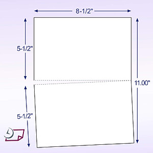 NextDayLabels - Letter Size White Perforated Blank Post Card Cardstock, 75lb Cover (203 gsm) 2 per Page, Cards Measure 8.5" X 5.5", Inkjet/Laser Compatible - 50 Sheets / 100 Cards