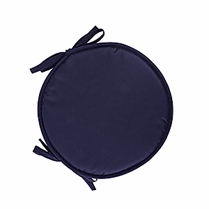 Round Solid Color Washable Cushion Chair Pads,Garden Patio Office Chair Indoor Outdoor Dining Seat Pads Chair Cushion Cover(Navy 30x30cm)