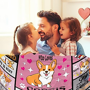 Cute Corgi Blanket Soft Cozy Corgi Dogs Gifts for Corgi Lovers Dog Lovers Adults Kids,Soft Flannel Puppy Throw Blankets for Sofa Bed Couch Chair Living Room Christmas Birthday Gifts 50"X40"
