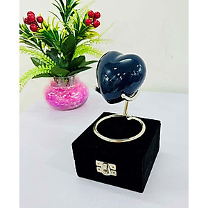 Blue Small Love Heart Pet Urn for Ashes with Box Small Heart Dog’s and Cat’s Ash Container for Funeral Remains with Stand Mini Heart Cremation Urn for Ashes