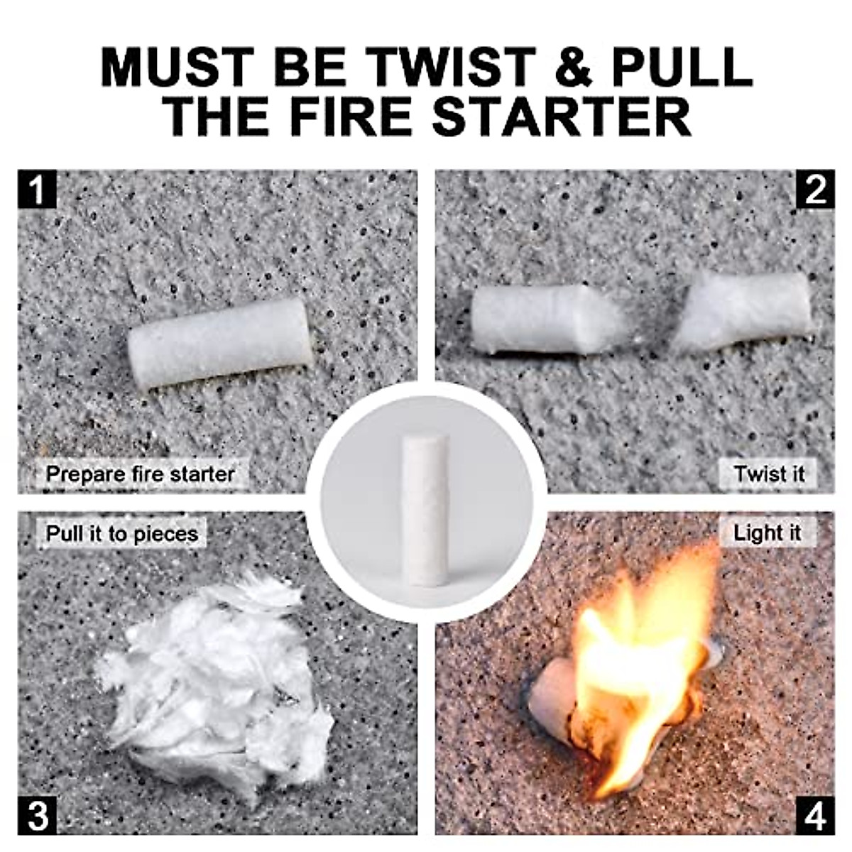 Fire Starters for Campfires, Camping Emergency, Survival, Fire Pits, Grills, Fireplace with 5+ Minute Burn 35 Counts