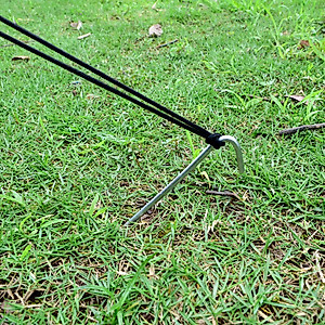 EUOKOK 9" Tent Stake Inflatable Stakes 12 Packs,Metal Tent Pegs Heavy Duty Ground Stake Hooks for Fencing, Tarp and Outdoor Christmas Decorations Yard