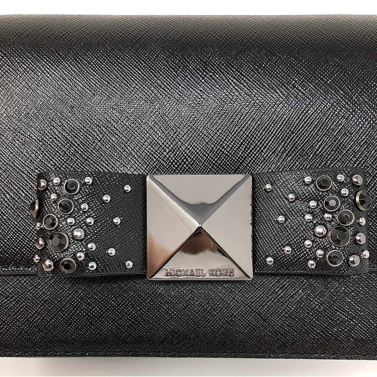 Michael Kors Tina Small Clutch with Bow Crossbody Bag - Black