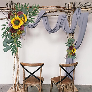 Colcolo 2Pcs Flower Swag Sunflowers Flower Garland Decor for Ceremony Backdrop