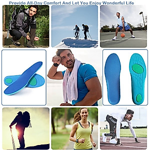 2 Pair -Shoe Inserts for Mens Womens Kids Replacement Insoles for Work Boots Sneaker, Cushion Shock Absorbing Comfort Breathable Inner Soles (Women 10-12 Men 9-11)