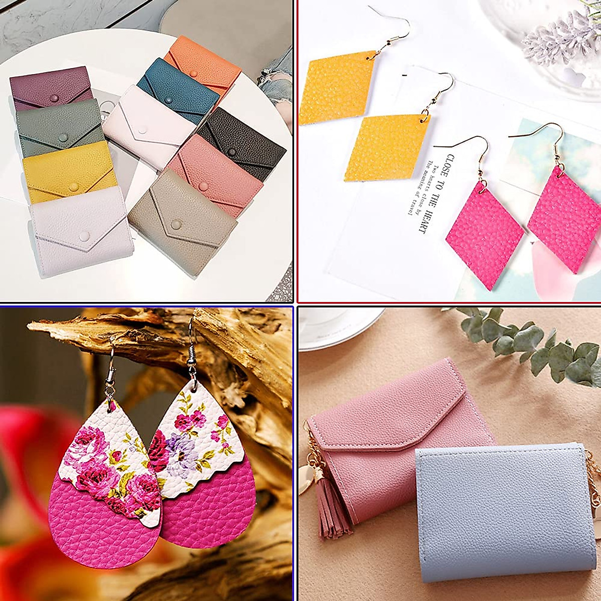 HGUAN Solid Color Black Faux Leather Sheets 12"X53"(30cmX135cm),Very Suitable for Making Leather Earrings,Bows,and DIY Projects (Black)