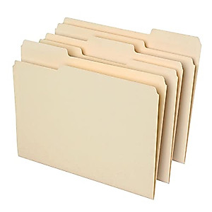 Office Depot File Folders, 1/3 Cut, Letter Size, 30% Recycled, Manila, Pack of 100, 810838