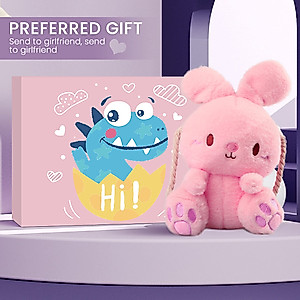 ZIIVARD Plush Bunny Crossbody Messenger Shoulder Bags Cartoon Rabbit Chain Strap Satchel Women Girls Lolita Casual Mobile Phone Travel Bag (Pink)