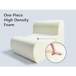 N&V Single Seated Foam Sofa, Armless Floor Sofa, One Piece High Density Foam, Removable and Machine Washable Cover, Caramel