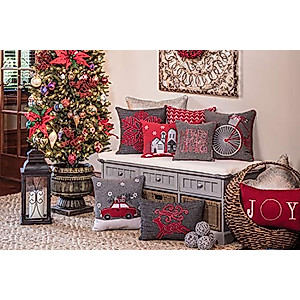 Pillow Perfect Modern Geometric Decorative Throw Pillow, 16", RED