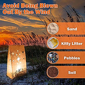 70PCS White Luminary Bags Fireworks Cutout Flame Resistant Halloween Candle Bags Paper Lantern Bags for Christmas Weddings Birthday Party Thanksgiving Decoration Use with Tealights