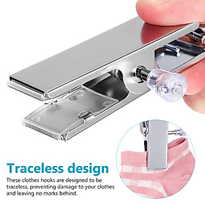 Zerodeko 10 Pack Metal Laundry Hangers with Swivel Hooks, Hold Boots Clips Pin Stainless Steel Portable for Hanging Clothes Towels in Home, Travel